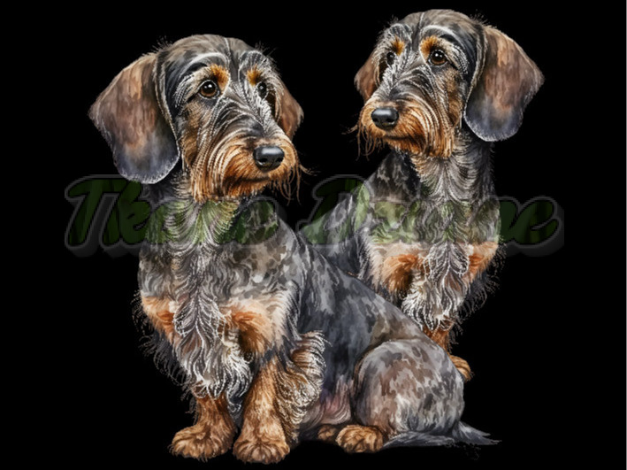 TkaneDziane.pl > PANEL DRUKOWANY DWA JAMNIKI SZORSTKOWŁOSE NR 3